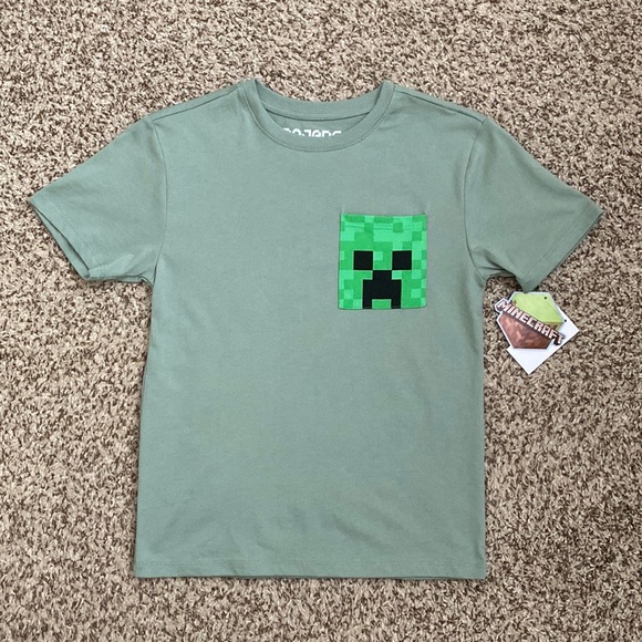 Mojang Studios | Shirts & Tops | Nwt Minecraft Creeper Pocket Tee Shirt ...